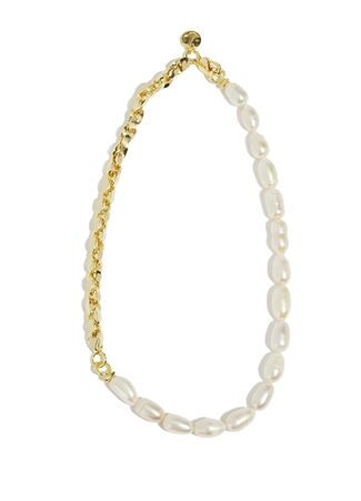 Beymen Club Kadın İncili Tek Sıra Zincirli Kolye Beyaz EU Beymen Club Kadın İncili Tek Sıra Zincirli Kolye Beyaz EU