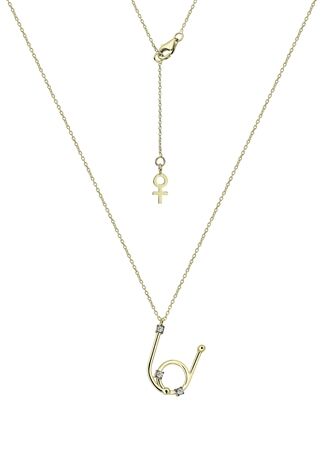 Her Story Kadın Galaxy U Harf Detaylı Altın Rengi Kolye EU