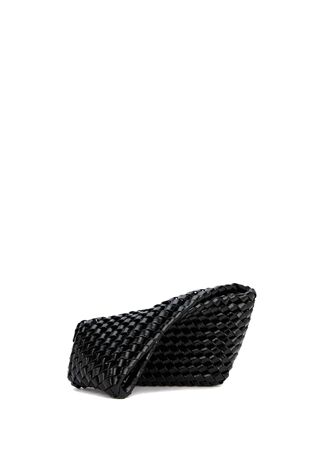 Bottega Veneta Kadın Siyah Örgü Dokulu Deri El Portföyü EU