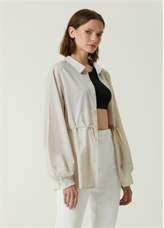 Reebok Kadın TS Collared Beyaz Gömlek Bej M EU