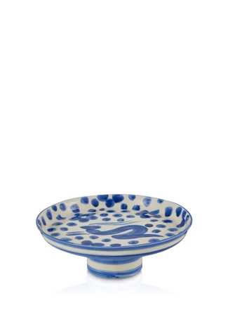 Goho Kemik Çiçek Nokta Alice Porselen Kaideli Tabak Çok Renkli Goho Kemik Çiçek Nokta Alice Porselen Kaideli Tabak Çok Renkli