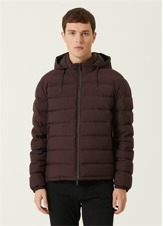 Zegna Erkek Bordo Kapüşonlu Puff Mont 48 IT