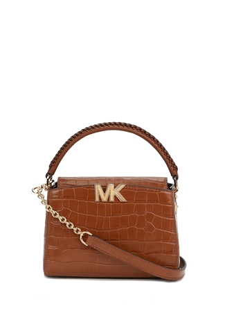 Michael Kors Kadın Karlie Small Krokodilli Deri Omuz Çantası Turuncu EU
