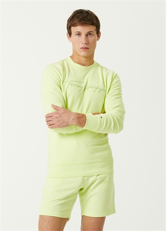 Tommy Hilfiger Erkek Signature Sarı Logo Detaylı Sweatshirt M EU Tommy Hilfiger Erkek Signature Sarı Logo Detaylı Sweatshirt M EU