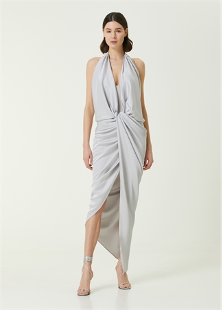 The Attico Kadın Silver Drape Detaylı Maksi Abiye Elbise Gri 42 IT The Attico Kadın Silver Drape Detaylı Maksi Abiye Elbise Gri 42 IT