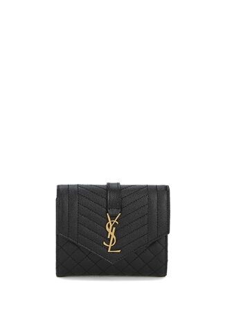 Kadın Siyah Logo Detaylı Deri Cüzdan EU