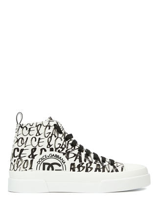 Dolce&Gabbana Erkek Portofino Siyah Beyaz Logolu Sneaker 40 EU Dolce&Gabbana Erkek Portofino Siyah Beyaz Logolu Sneaker 40 EU