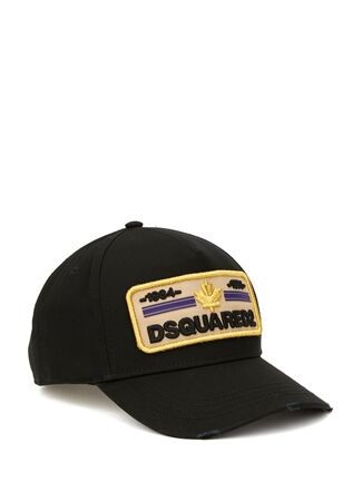Dsquared2 Erkek Siyah Logo Patchli Şapka EU