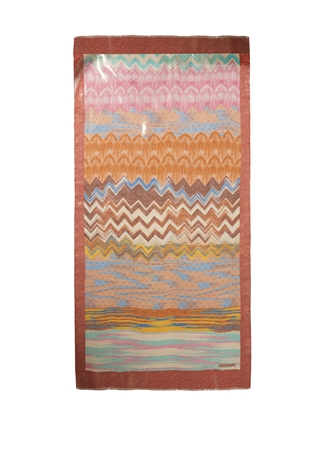Missoni Kadın Colorblocked Desenli İpek Eşarp Pembe EU