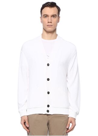 Pal Zileri Erkek Beyaz V Yaka Hırka 50 IT