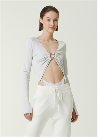 Agaleevic Kadın Gri Kesim Detaylı Body Mavi S EU Agaleevic Kadın Gri Kesim Detaylı Body Mavi S EU