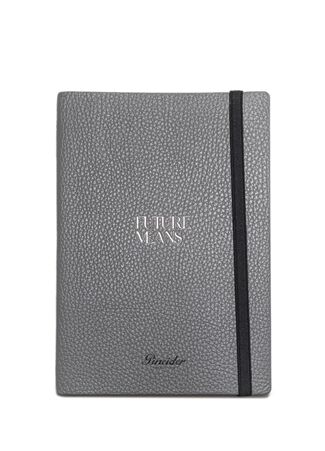 Pineider Erkek Gri Yazı Kabartmalı Defter EU