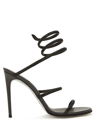 RENE CAOVILLA SPA Kadın Siyah Taşlı Topuklu Sandalet 38 EU RENE CAOVILLA SPA Kadın Siyah Taşlı Topuklu Sandalet 38 EU