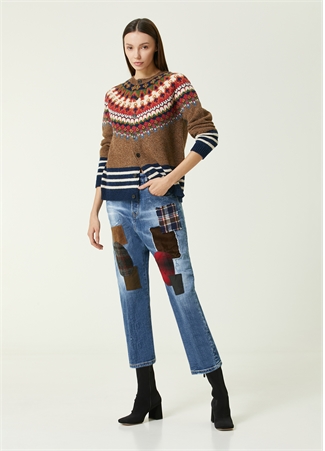 Dsquared2 Kadın Dark Patches Wash Kawaii Mavi Jean Pantolon Lacivert 40 IT Dsquared2 Kadın Dark Patches Wash Kawaii Mavi Jean Pantolon Lacivert 40 IT