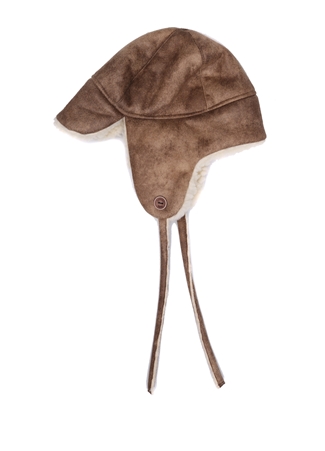 Catarzi Kadın Vizon Shearling Dokulu Şapka Kahverengi 57 EU