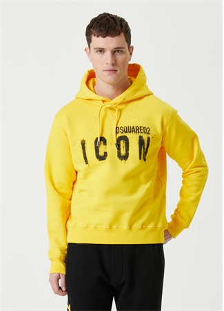 Dsquared2 Erkek Icon Sarı Kapüşonlu Sweatshirt S EU Dsquared2 Erkek Icon Sarı Kapüşonlu Sweatshirt S EU