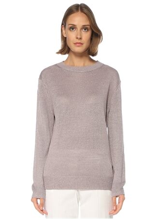 Theory Kadın Lila Bisiklet Yaka Keten Kazak Mor M EU