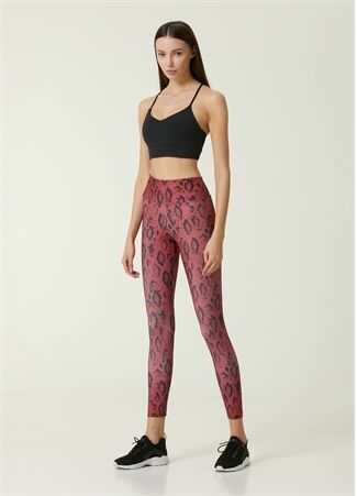 John Frank Kadın Kırmızı Desenli Tayt S EU