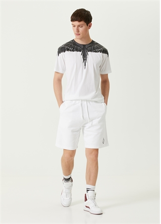 Marcelo Burlon Erkek Beyaz Beli Kordonlu Logolu Şort Siyah Xs Eu Marcelo Burlon Erkek Beyaz Beli Kordonlu Logolu Şort Siyah Xs Eu