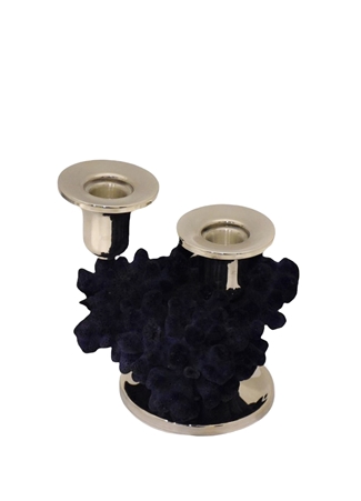 Unique By Av Siyah Mercanlı 2li Şamdan Çok Renkli Unique By Av Siyah Mercanlı 2li Şamdan Çok Renkli