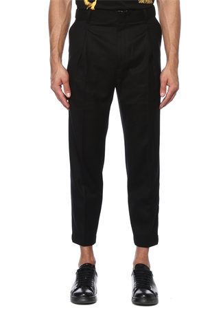Wooyoungmi Erkek Siyah Normal Bel Dar Paça Yün Pantolon 46 IT