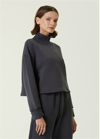 American Vintage Kadın Petrol Dik Yaka Sweatshirt Mavi L EU American Vintage Kadın Petrol Dik Yaka Sweatshirt Mavi L EU