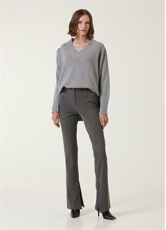 Academia Kadın Gri Yüksek Bel Tayt Pantolon 42