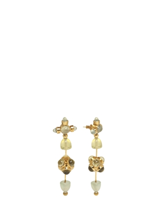 Evren Kayar Kadın Celestial Galaxy Toteme Gümüş Rengi Altın Kaplama Küpe Yeşil EU