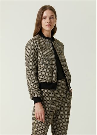 Beymen Club Kadın Dik Yaka Desenli İşleme Detaylı Bomber Ceket Sarı 34