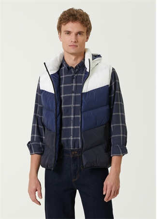 Beymen Club Erkek Colorblocked Kapüşonlu Logolu Puff Yelek Lacivert XS Beymen Club Erkek Colorblocked Kapüşonlu Logolu Puff Yelek Lacivert XS