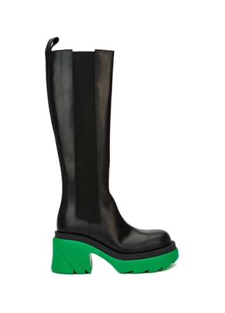 Bottega Veneta Kadın Siyah Yeşil Deri Bot 36 EU