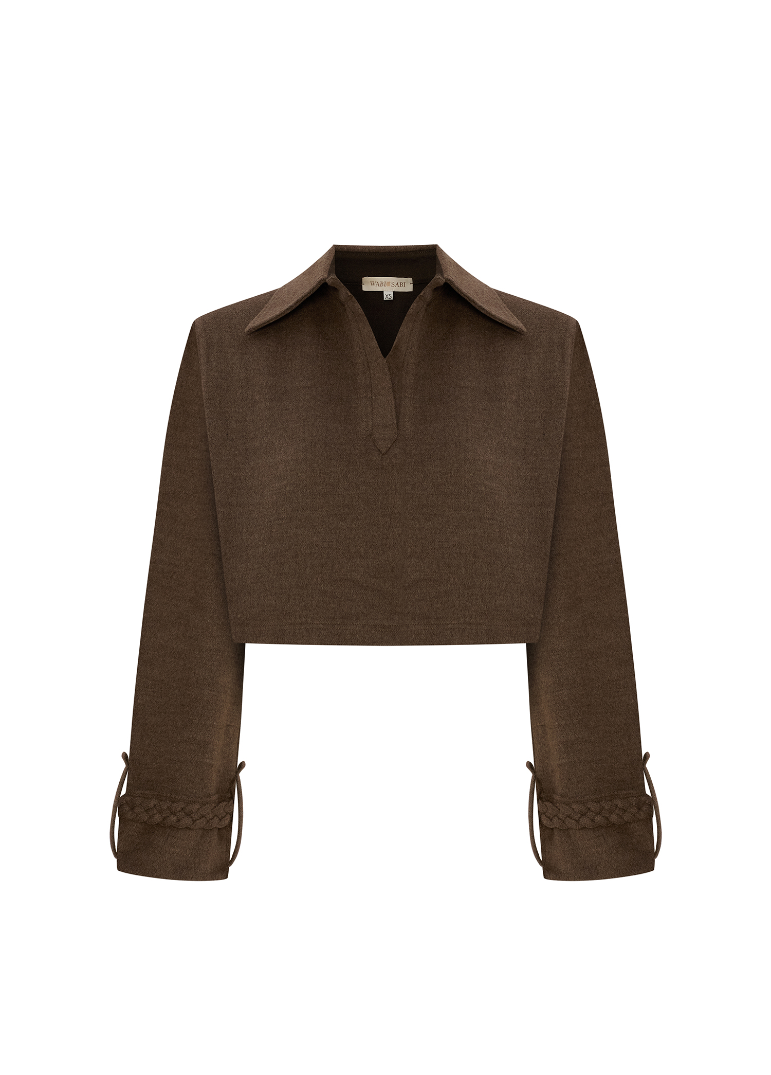 Wabi Sabi Kahverengi Kadın Soho Kahverengi Polo Yaka Uzun Kollu Kadın ...