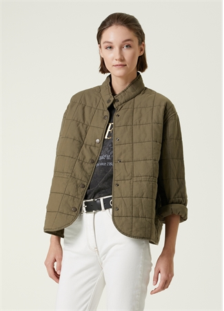 Allsaints Kadın Haki Dik Yaka Kapitoneli Ceket 0 UK Allsaints Kadın Haki Dik Yaka Kapitoneli Ceket 0 UK