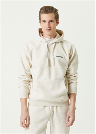 Les Deux Erkek Ekru Kapüşonlu Logolu Sweatshirt Bej S EU Les Deux Erkek Ekru Kapüşonlu Logolu Sweatshirt Bej S EU