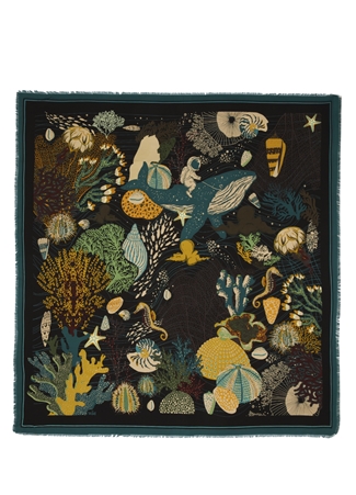 Wild Kadın Colorblocked Desenli 30x30 cm Eşarp Gri EU Wild Kadın Colorblocked Desenli 30x30 cm Eşarp Gri EU