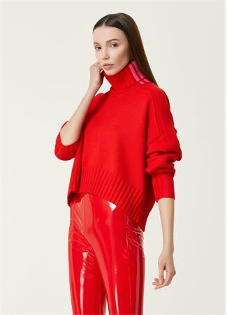 Adidas X Ivy Park Kadın X Kırmızı Balıkçı Yaka Sweatshirt L Eu