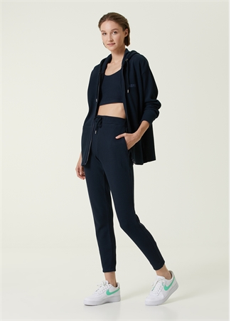 Bassigue Kadın Lacivert Beli Kordonlu Eşofman Altı L EU