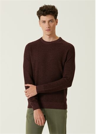 Canali Erkek Bordo Yün Kazak 54 IT