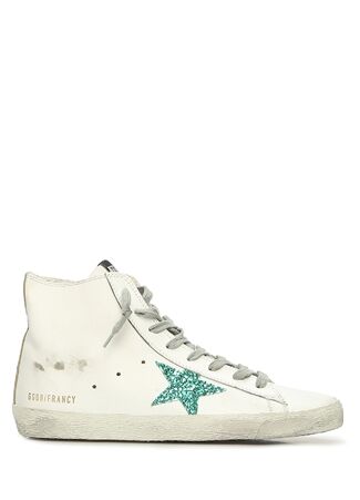 Golden Goose Kadın Francy Beyaz Deri Sneaker Mavi 35 EU