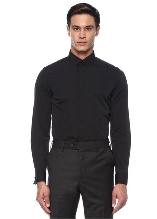 Pal Zileri Erkek Siyah Klasik Yaka Smokin Gömleği 42 IT