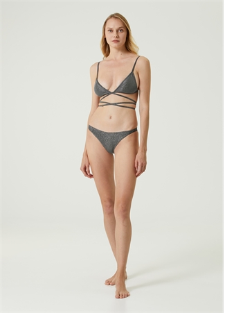 Anais & Margaux Kadın Rachela Glitter Siyah Üçgen Bikini Takımı L Eu