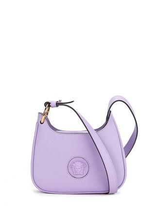 Versace Kadın Lila Medusalı Deri Omuz Çantası Mor EU