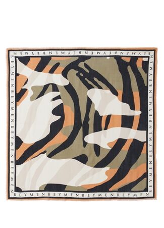 Beymen Kadın Yeşil Leopar Desenli Yün Şal EU