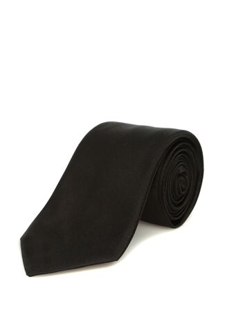 Canali Erkek Siyah İpek Kravat EU