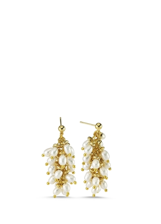 Berrin Özkan Kadın Dancing Pearls Küpe Beyaz EU Berrin Özkan Kadın Dancing Pearls Küpe Beyaz EU