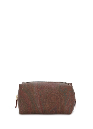 Etro Erkek Kahverengi Etnik Desenli Tıraş Çantası EU
