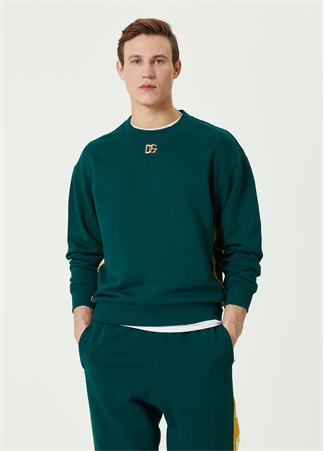 Dolce&gabbana Erkek Yeşil Metal Logolu Jakarlı Sweatshirt 46 It Dolce&gabbana Erkek Yeşil Metal Logolu Jakarlı Sweatshirt 46 It