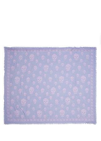 Alexander Mcqueen Kadın Mavi Pembe Kuru Kafa Baskılı Şal Eu Alexander Mcqueen Kadın Mavi Pembe Kuru Kafa Baskılı Şal Eu