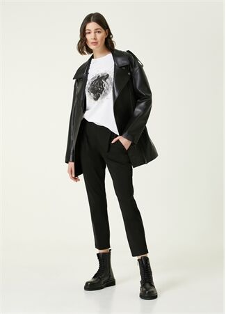 Allsaints Kadın Aleida Siyah Jersey Pantolon 4 Uk