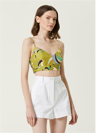 Emilio Pucci Kadın Yeşil Cropped Bluz 40 IT Emilio Pucci Kadın Yeşil Cropped Bluz 40 IT